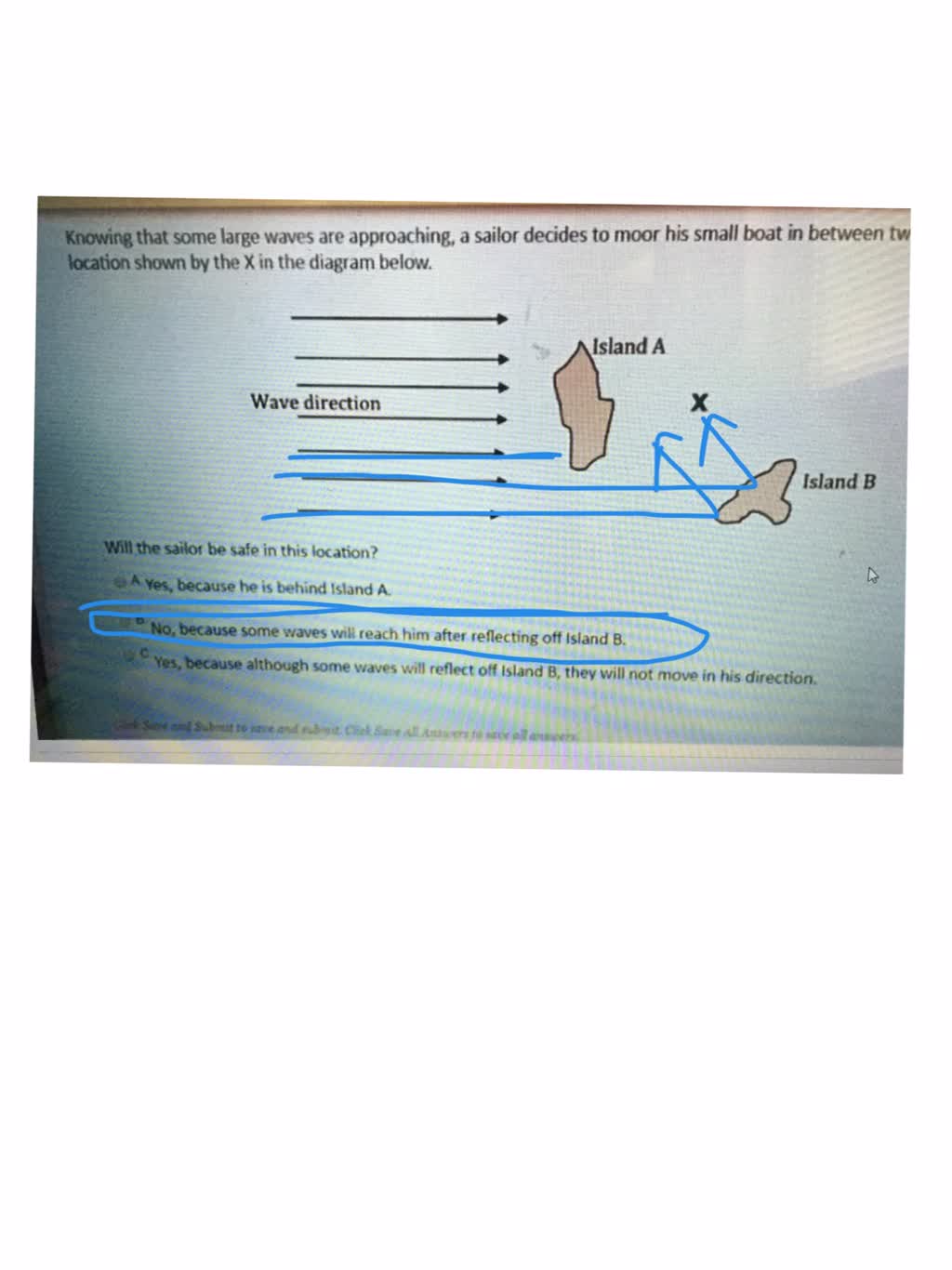 SOLVED: Knowing that some large wavcs drC approaching, sailor decides ...