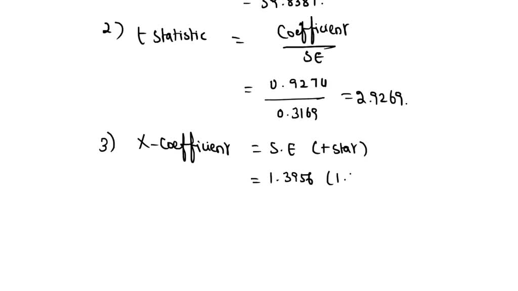 Solved For The Stata Output Below Fill In The Missing Values In Boxes You Should Be Able To 9650
