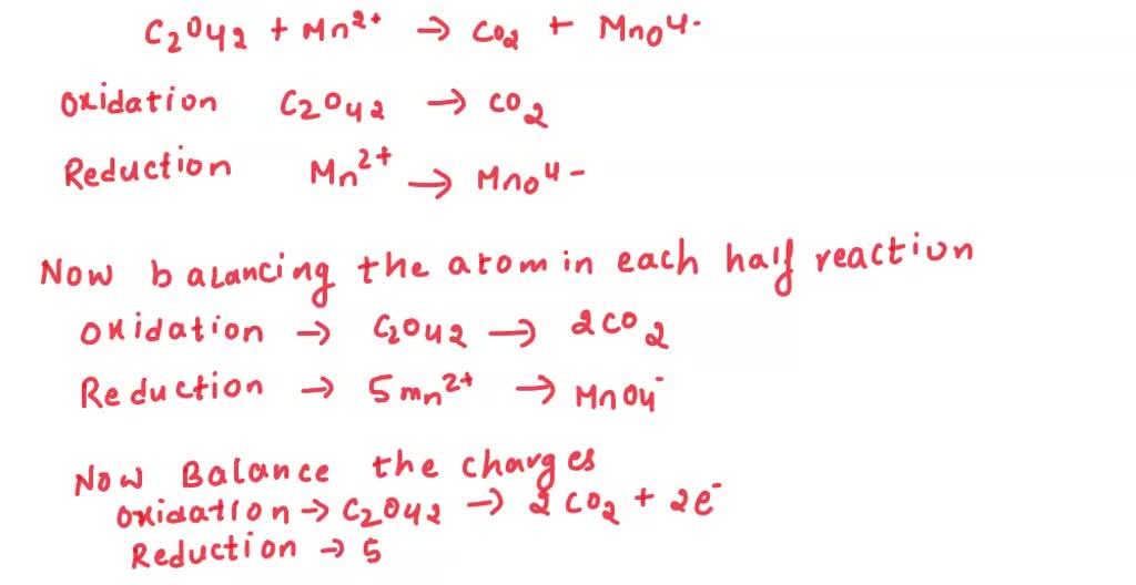 SOLVED: Balance the following redox equation using the half-reaction ...