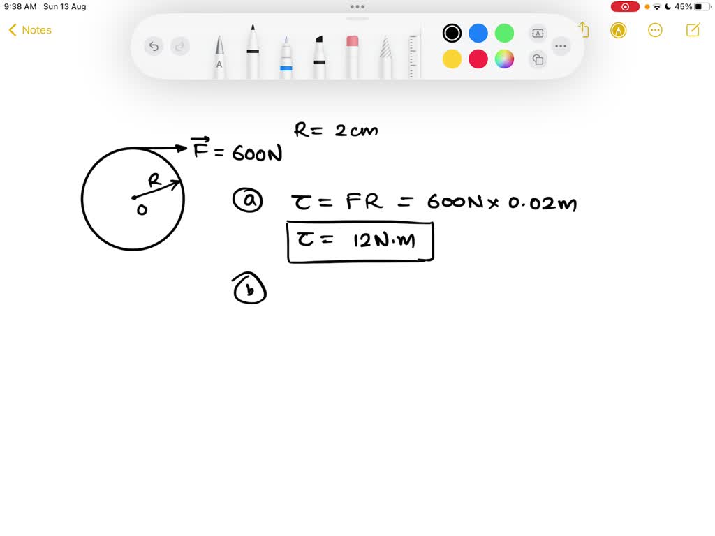 SOLVED: A wheel of grind stone has applied at its axle 2 cm in radius ...