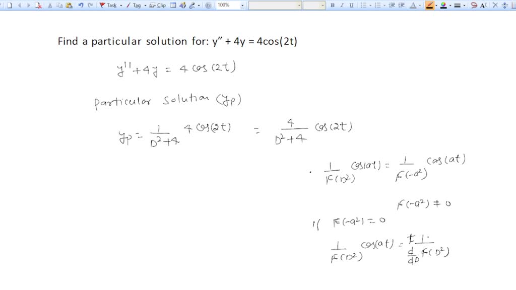 SOLVED: Find the general solution for y" 4y = tan 2t