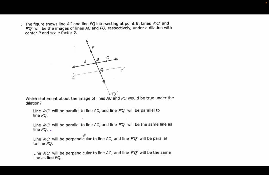 SOLVED: The figure shows line AC and line PQ intersecting at point B, respectively, under a ...