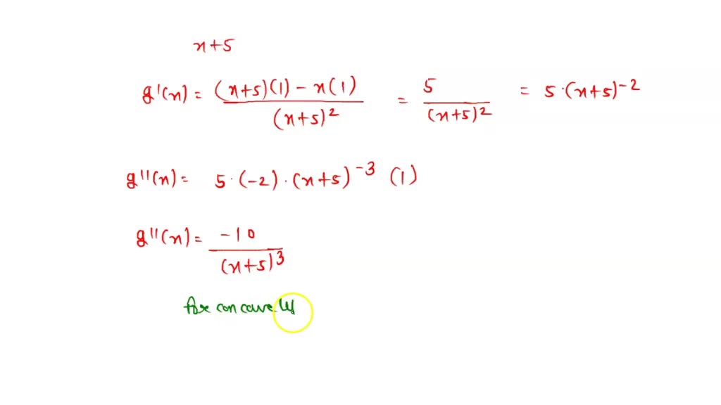SOLVED: QUESTION 5 Determine the intervals where the function concave ...