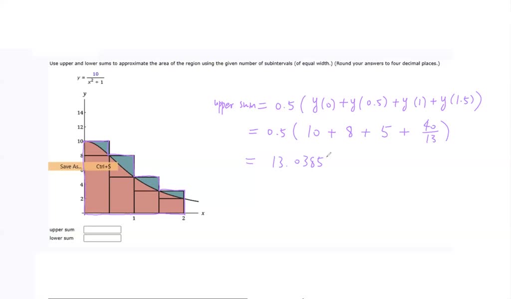 Solved Use Upper And Lower Sums To Approximate The Area Of The Region Using The Given Number Of 