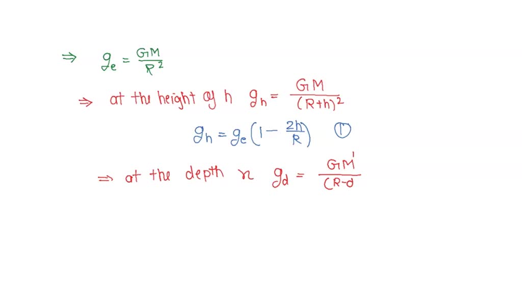 SOLVED: If the change in the value of ‘g’ at a height h above the ...