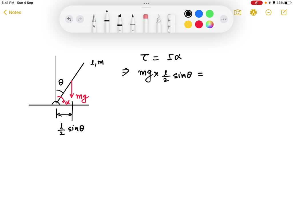 The bar shown above pivoted about one end and initially at rest in ...