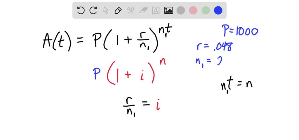 SOLVED: Sue invests 1000 at 4.8% compounded semi-annually for five ...