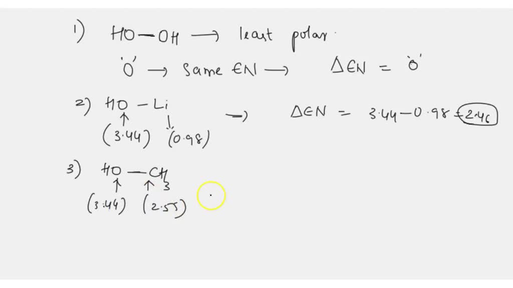SOLVED: Rank the following in order of increasing partial negative ...