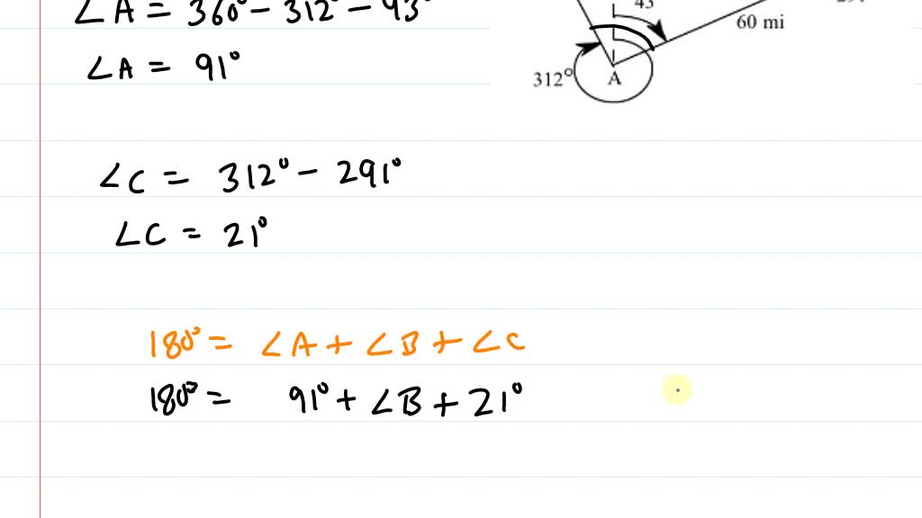 SOLVED: A ranger in tower A spots a fire at a direction of 303' A ...