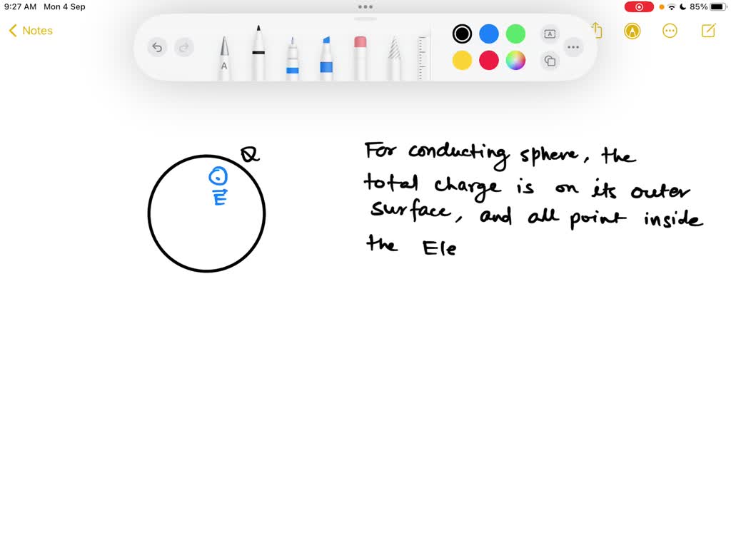 SOLVED: The electric potential inside a charged solid spherical ...