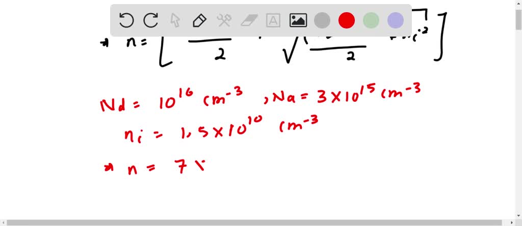 SOLVED: Q (2) Determine the thermal equilibrium electron and hole ...