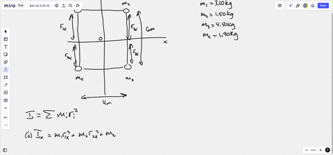 four objects are held in position at the corners of a rectangle by ...