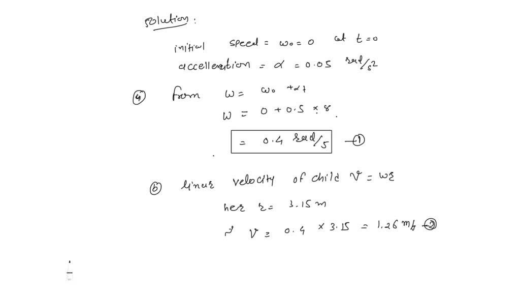 SOLVED: 5. (10 points) carousel in initially at rest; at t = 0 it is given constant angular ...