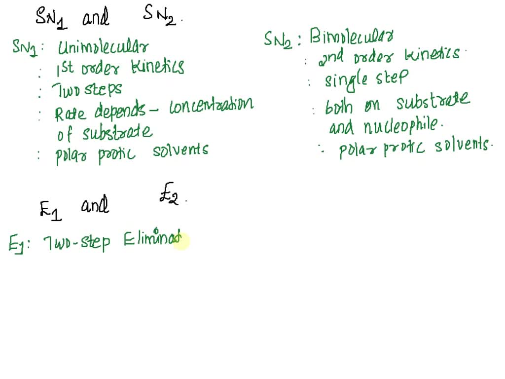 SOLVED: "Compare and Contrast E1 and E2 Types of Elimination Reactions ...