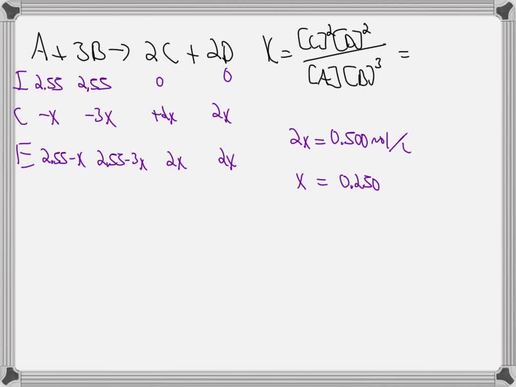 SOLVED: when 2.55 mol of fictional compounds A and B are put in a 1.00L ...