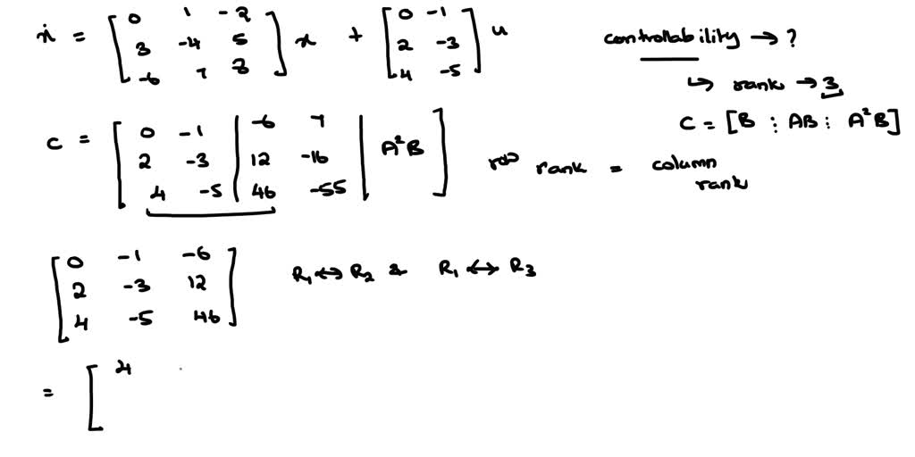 Solved Determine The Controllability Of A Linear Continuous Time