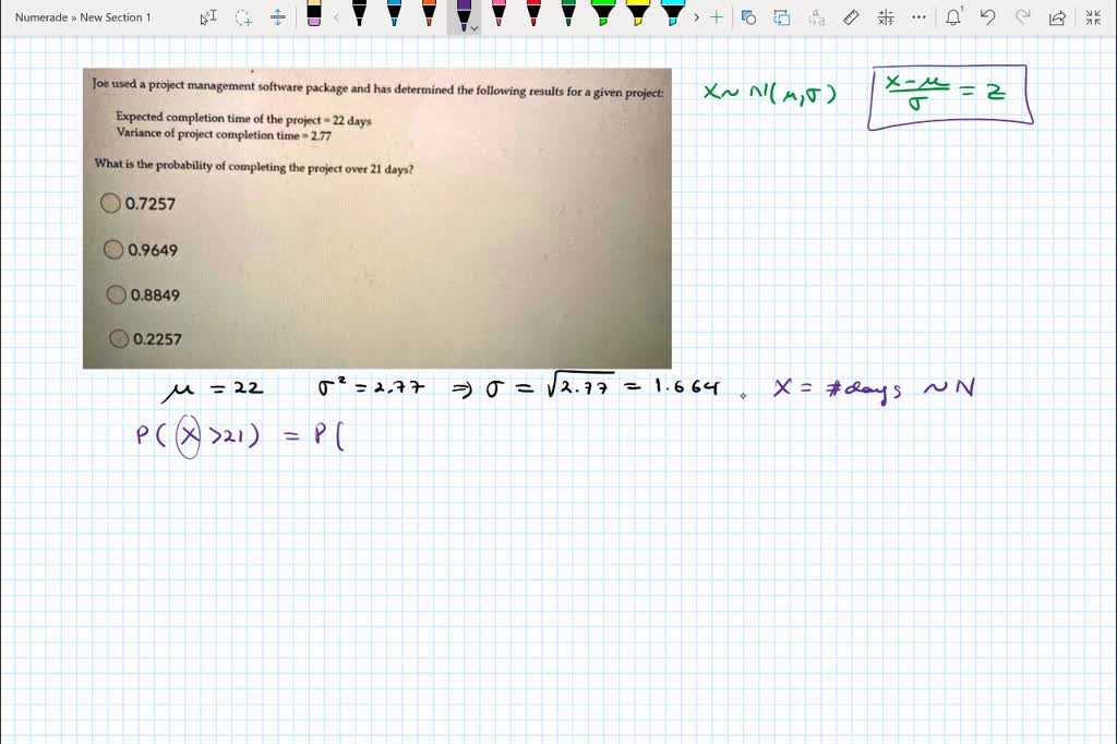 SOLVED: Joe used project management software package and has determined ...
