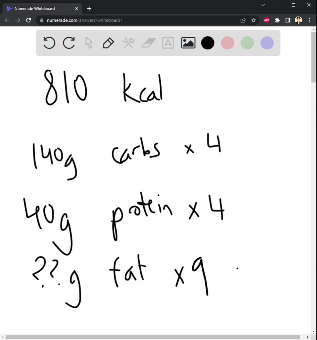 SOLVED: A lunch box containing 810 kcal, the diet contains 140g of ...