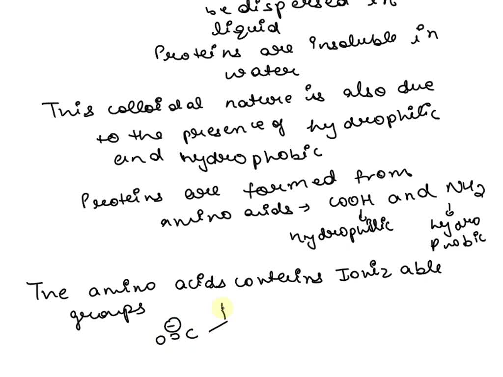 SOLVED: Proteins are known to be colloidal in nature and have charge ...