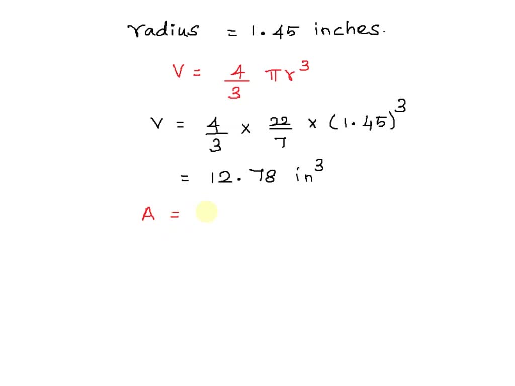 SOLVED: Find the volume and surface area of a baseball with a radius of ...