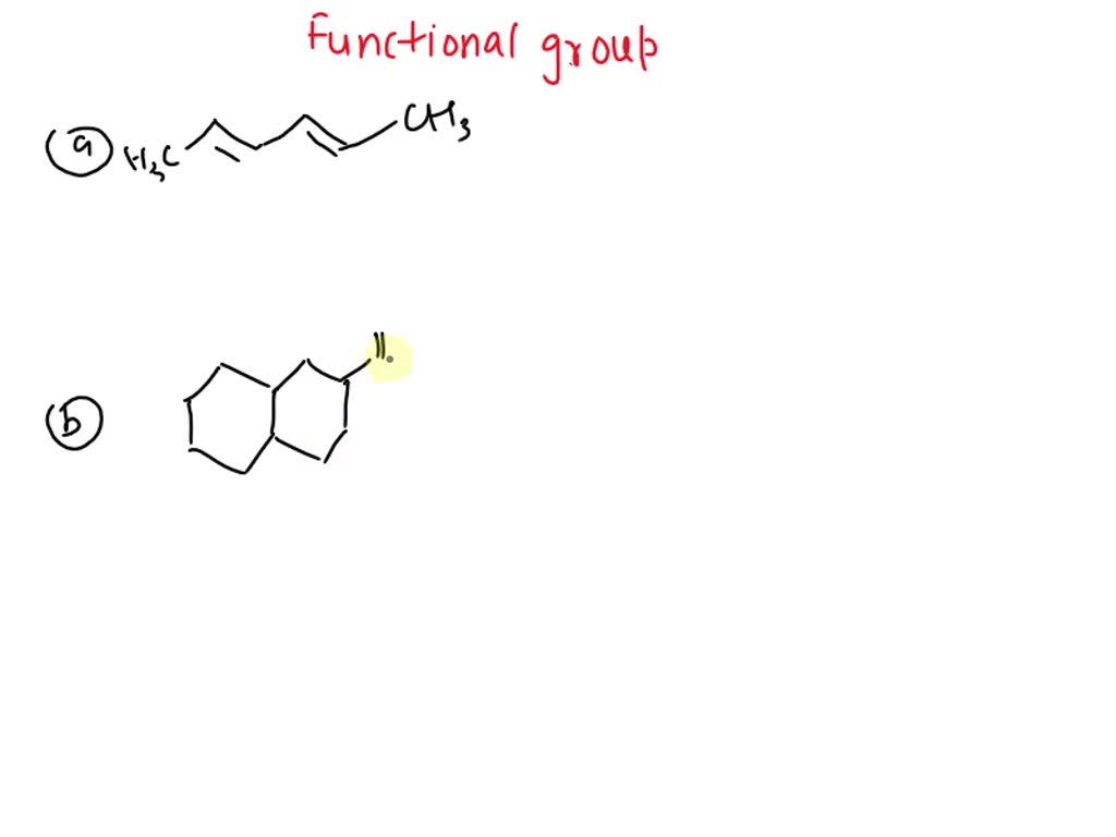 SOLVED: Texts: Identify the functional groups in the following molecules (Use names from the ...