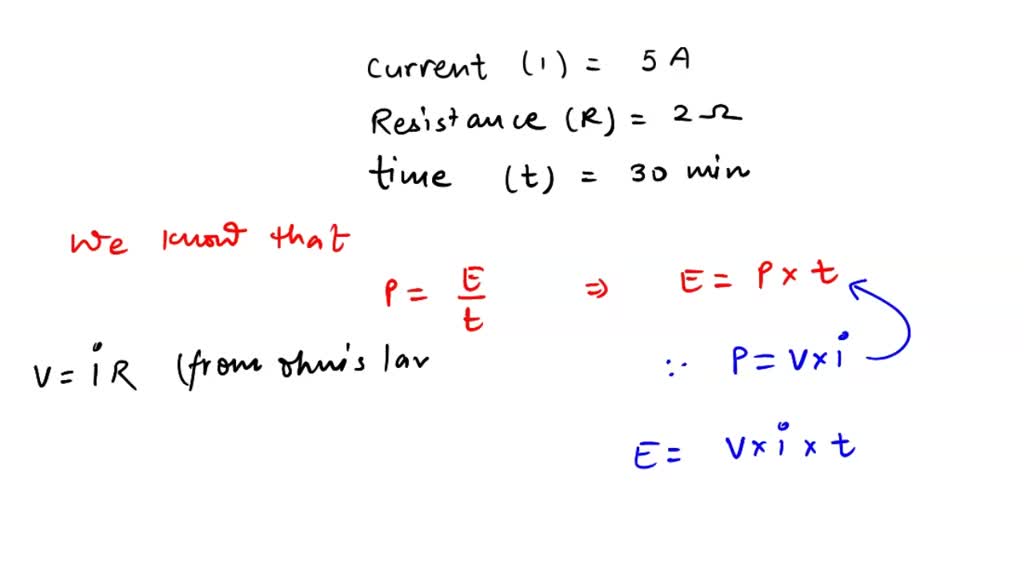 SOLVED: Calculate the energy transferred by a 5A current flowing ...