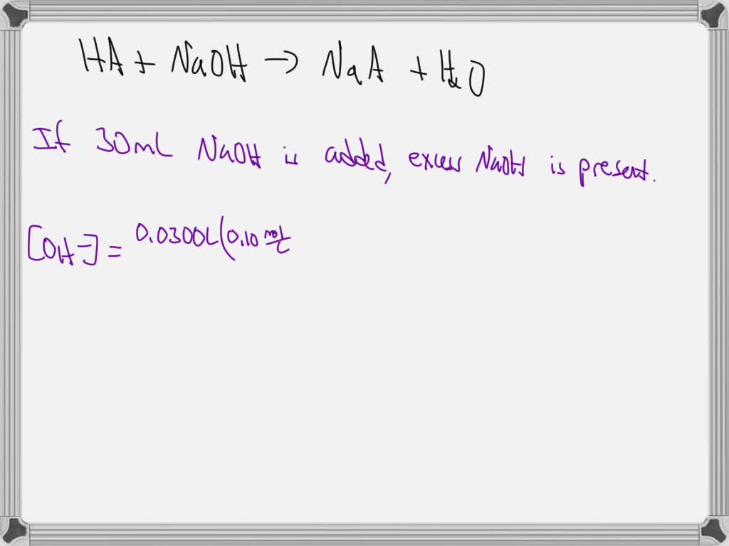 SOLVED: A 100.00 mL solution of 0.20 M in HC2H3O2 is titrated with 0.20 M NaOH. Find the pH ...