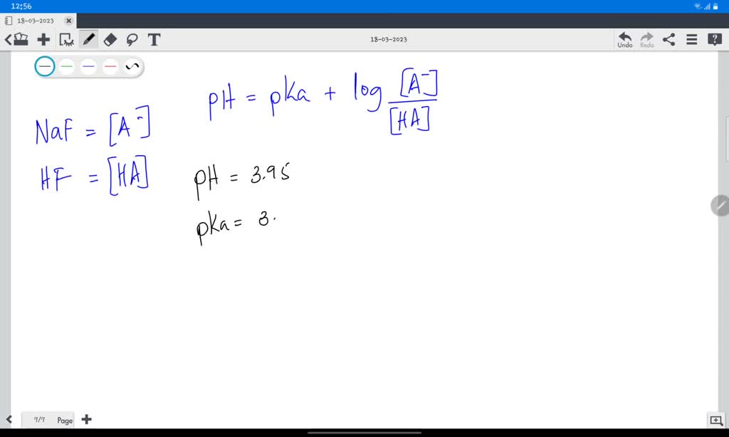 SOLVED: Calculate the ratio of NaF to HF required to create a buffer with pH = 3.95. For HF, pKa ...