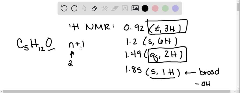 SOLVED: Another isomer of C5H12O exhibits the following 1 H NMR ...