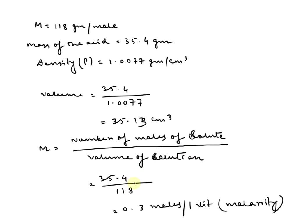 An aqueous solution of a dibasic acid (molar mass = 118) containing 35.4 g of the acid per liter ...