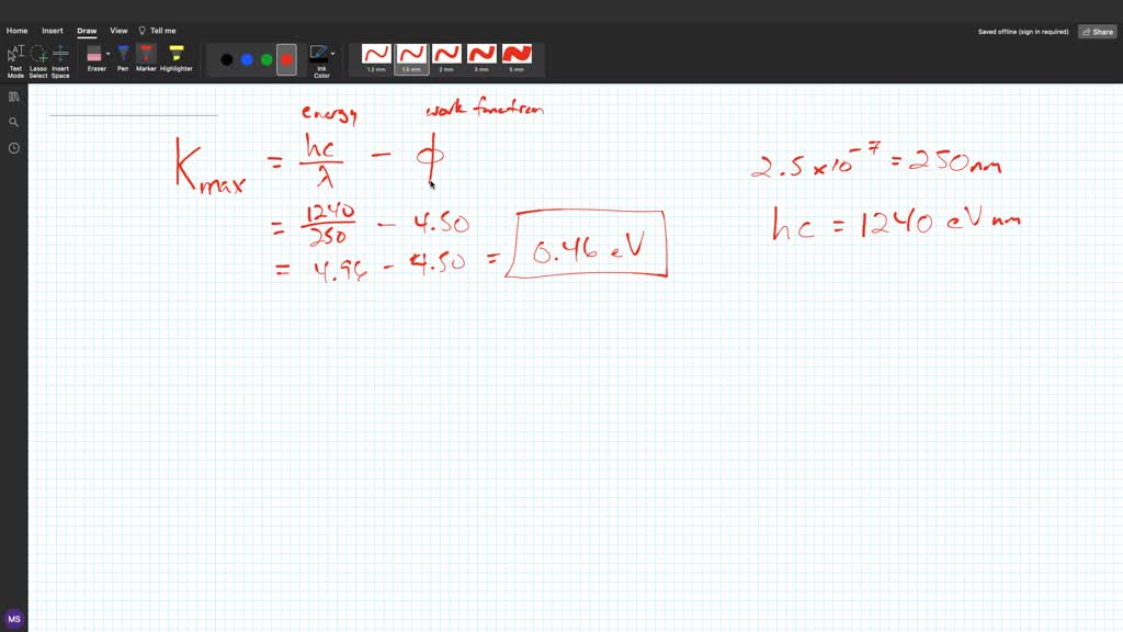 SOLVED: A metal has a work function of 4.50 eV. What is the maximum ...