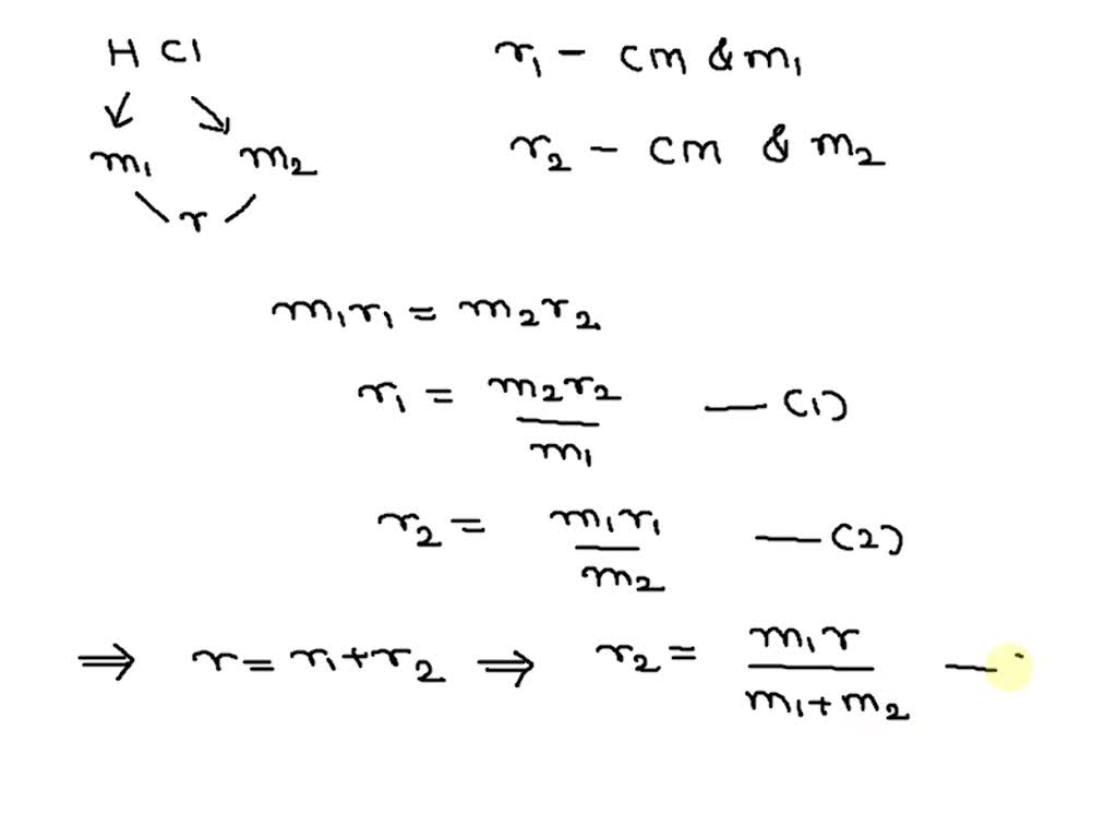 SOLVED: The rotational spectrum of the HCl molecule contains lines with ...