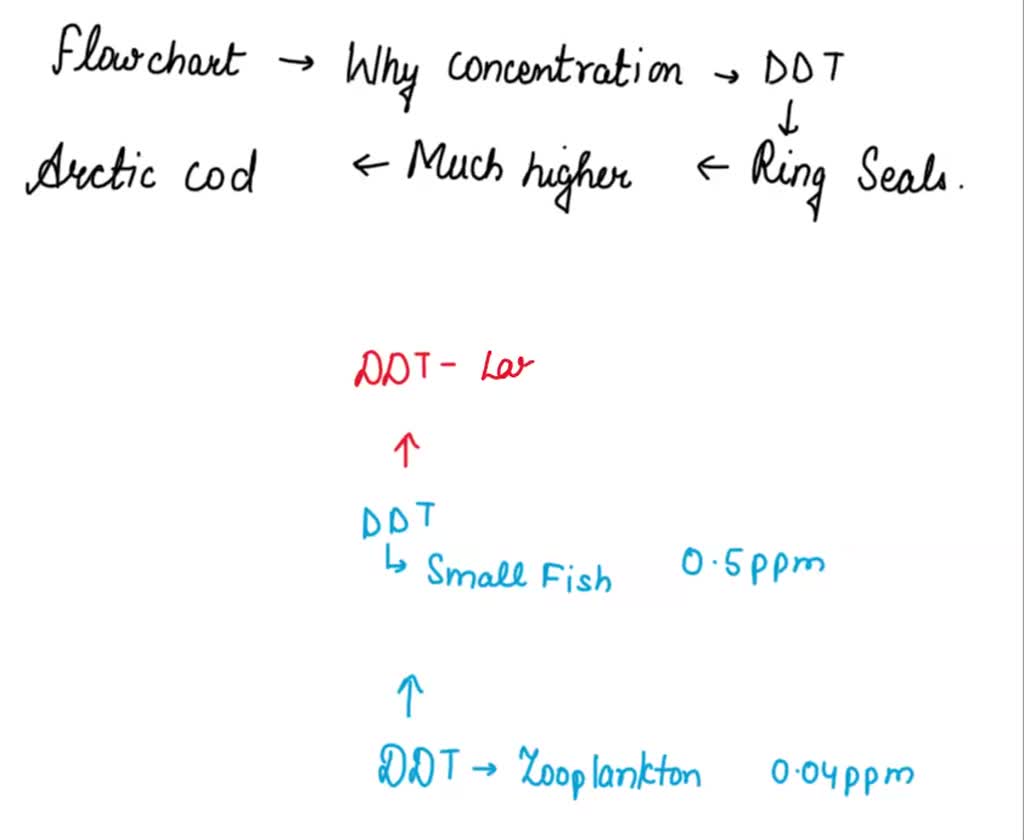 SOLVED: Using a flowchart, describe why the concentration of DDT in ...