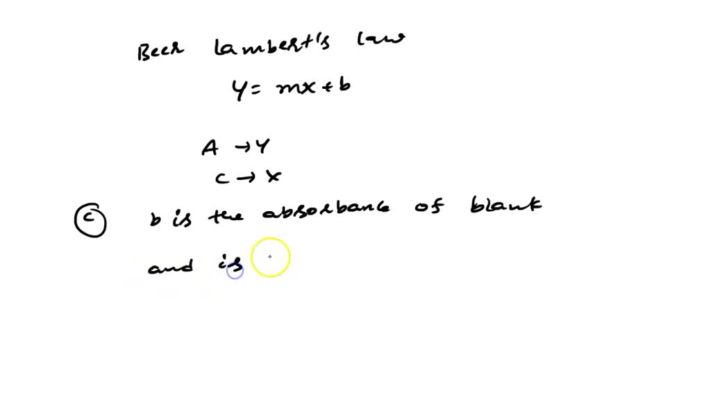 SOLVED: The Beer-Lambert Law is A = ELC, where A is the absorbance, E ...