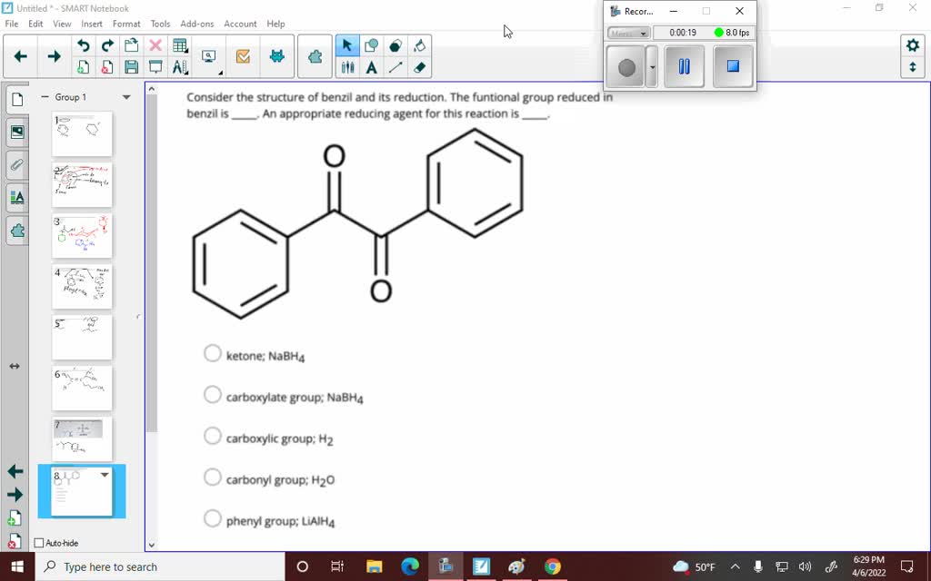 SOLVED: Consider the structure of benzil and its reduction. The ...