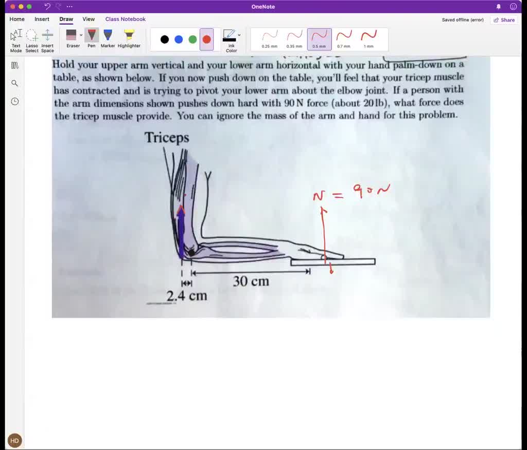 SOLVED: Hold your upper arm vertical and your lower arm horizontal with ...