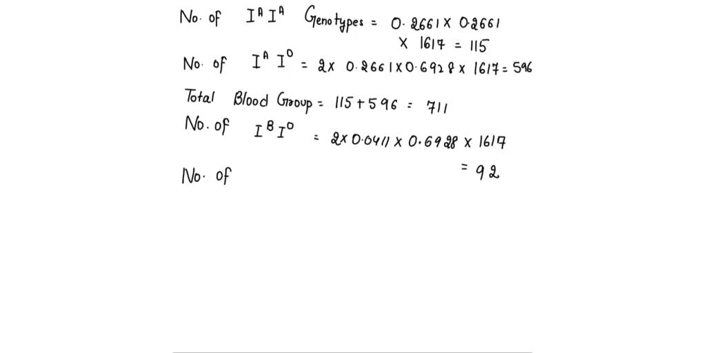 SOLVED: In a population of 1,617 Basque Separatists, the number of A, B ...