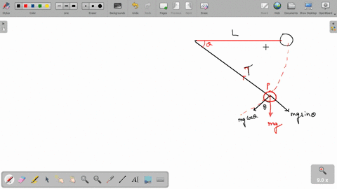 Draw a force diagram for the pendulum shown held at an angle. Show the ...