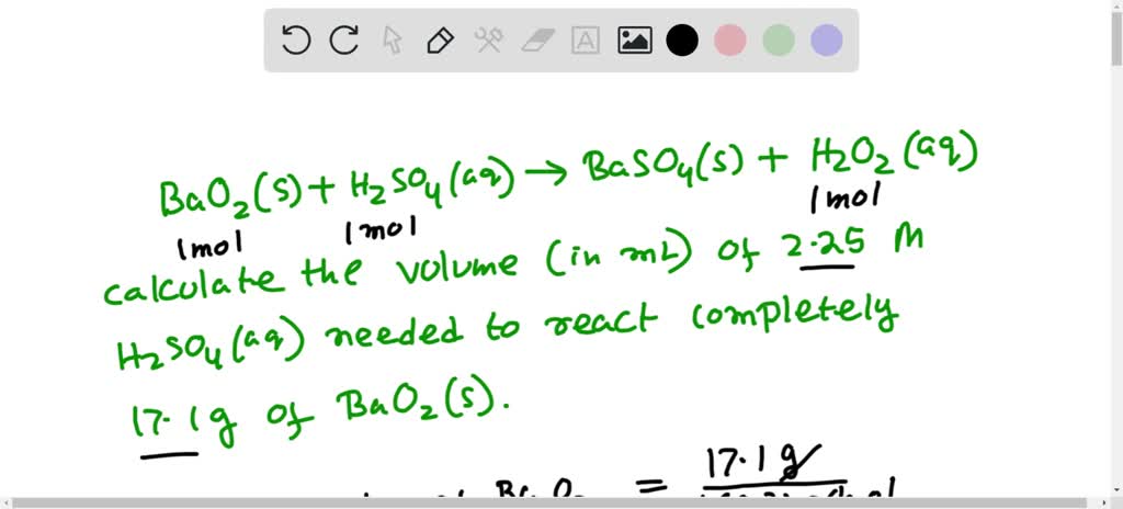 SOLVED: Hydrogen peroxide can be prepared by the reaction of barium ...