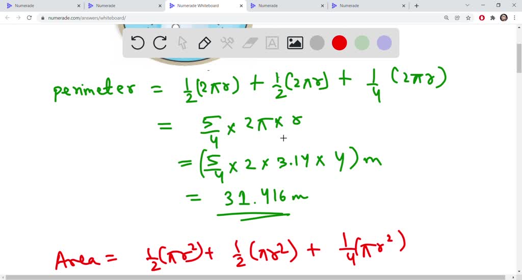 SOLVED: The fountain shown below is made up of two semicircles and one ...