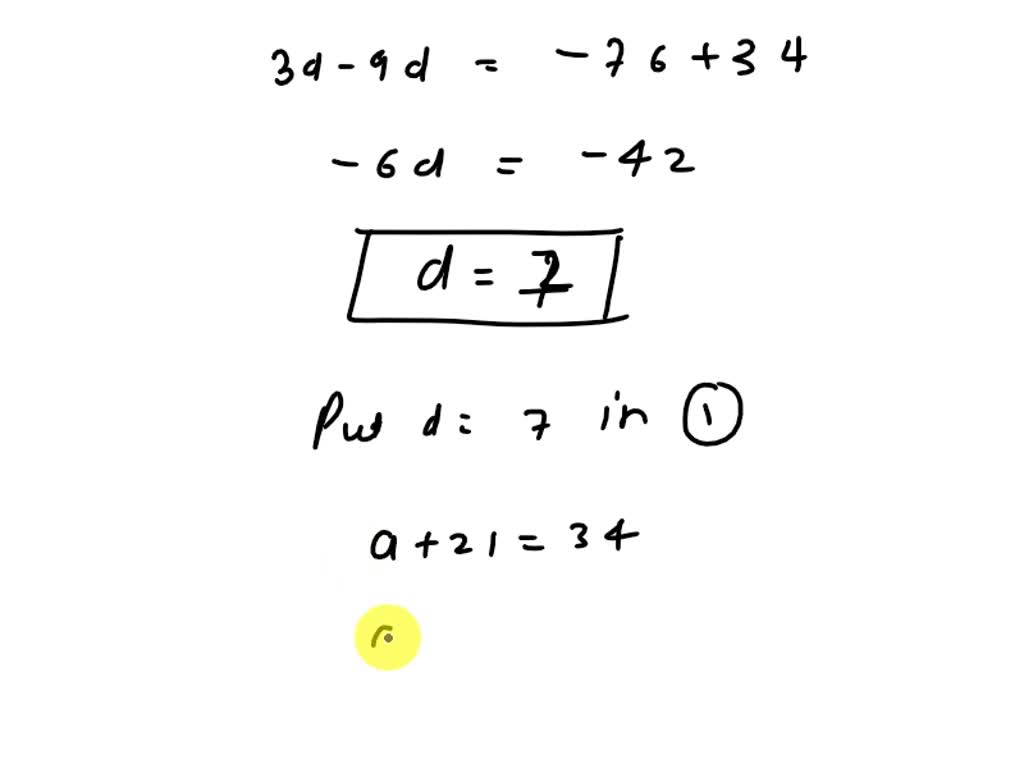 Solved The Fourth Term In An Arithmetic Sequence Is 34 And The Tenth