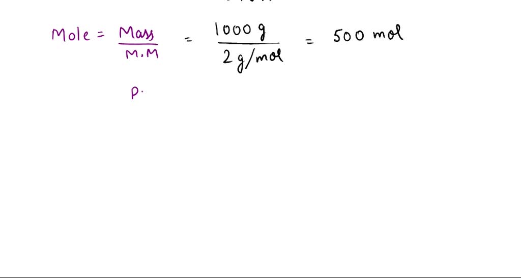 SOLVED: Calculate the volume occupied by 1.0 kg of hydrogen at 25 °C ...