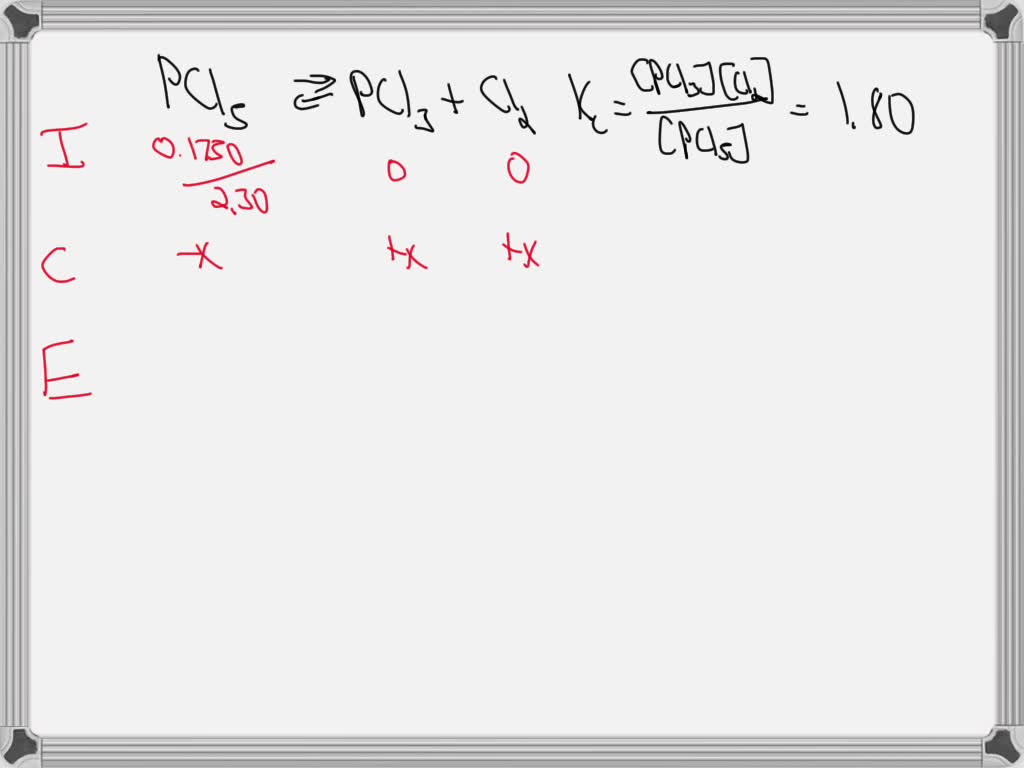 SOLVED: Phosphorus pentachloride decomposes according to the chemical ...