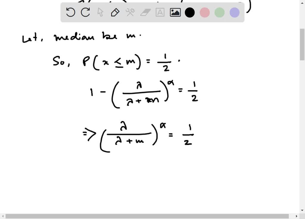 Solved Derive The Median Of A Pareto Distribution With Parameters 0