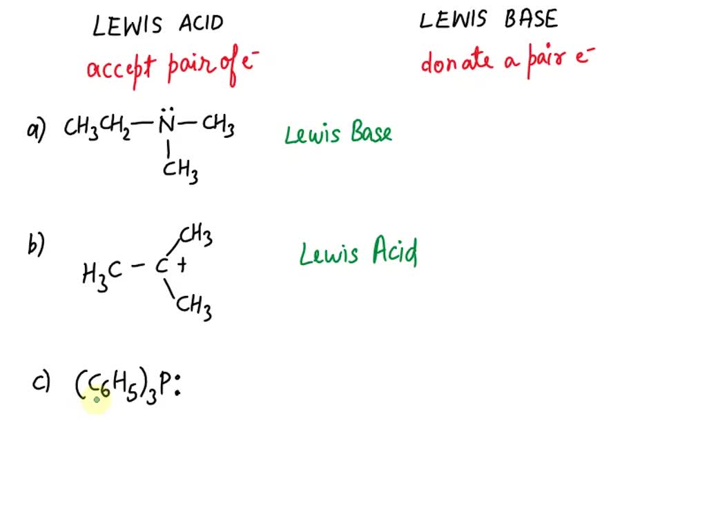 SOLVED: Which of the following are potential Lewis acids and which are potential Lewis bases? (a ...