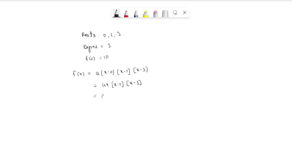 SOLVED: Determine the polynomial of degree 3 which has a double root at ...