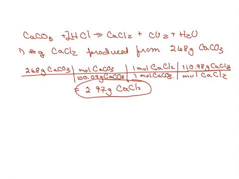 Limestone caco3 dissolves in hydrochloric acid to form...
