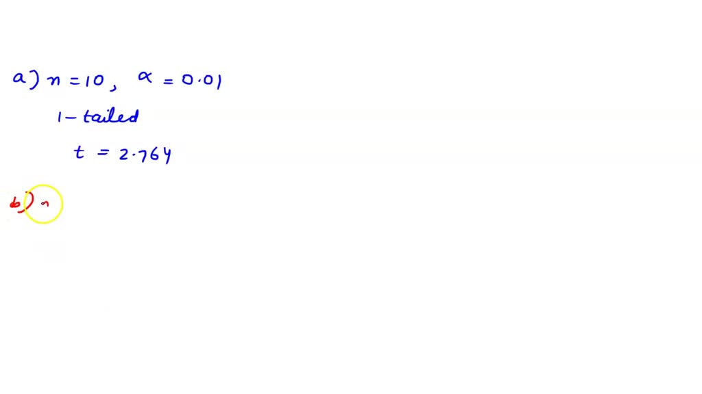 SOLVED: Find the t value that forms the boundary of the critical region ...
