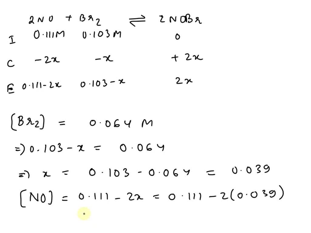 SOLVED: Consider the following reaction: 2NOBr(g) = 2NO(g) + Br2(g ...