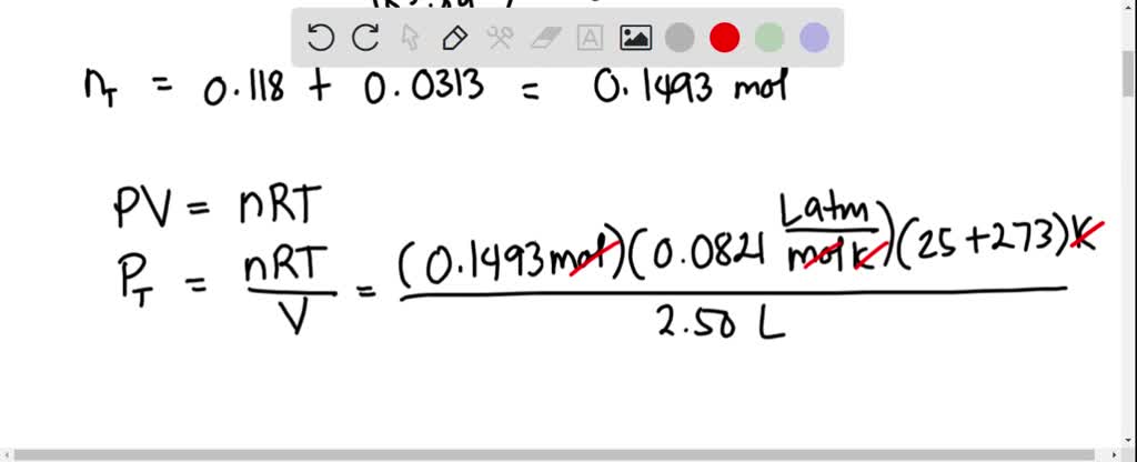 SOLVED: A gaseous mixture is made by combining 3.88 g Ar and 3.67g Kr in an evacuated 2.50 L ...